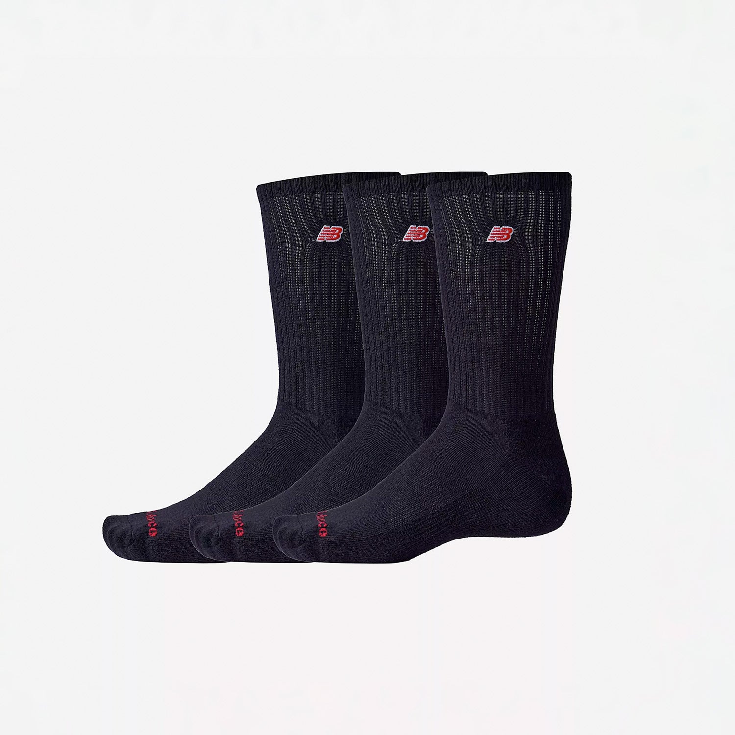 New Balance PATCH LOGO CREW SOCK 3 PACK, Black – Beamhill
